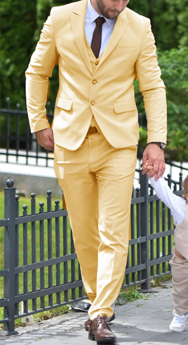 Yellow Prom Suits for Men,Boys party Suits 2 Pieces CS53232 – classbydress