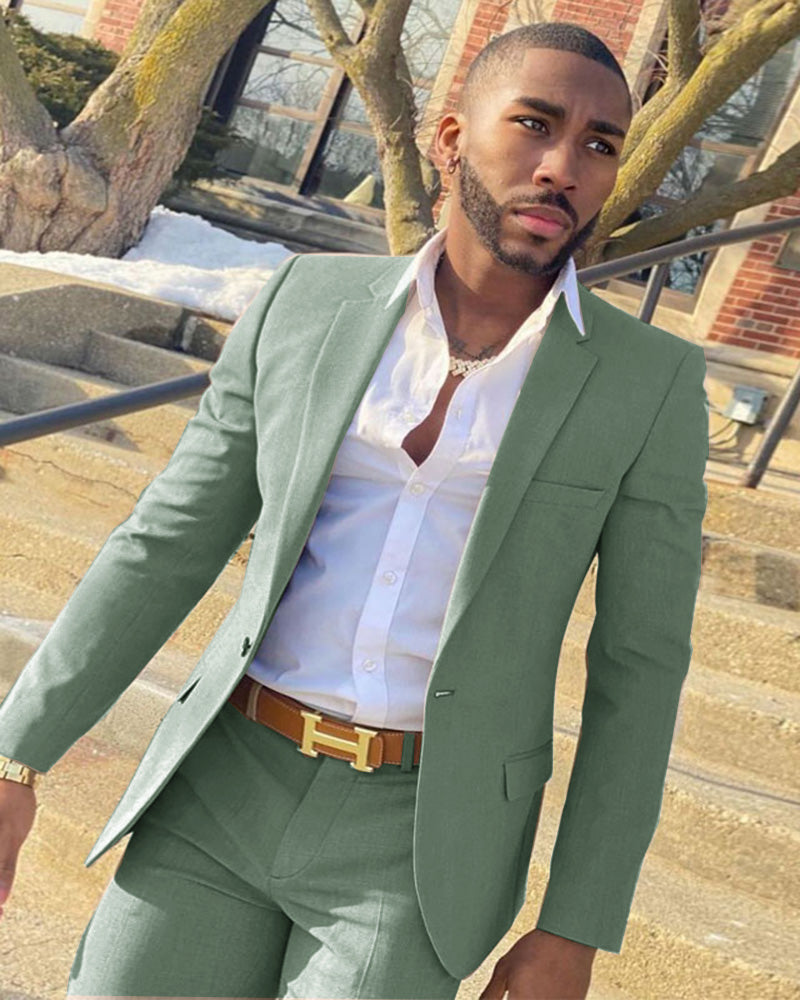 Multi Color Slim Fit Sage Two Pieces Suits for Men CB3712 – classbydress