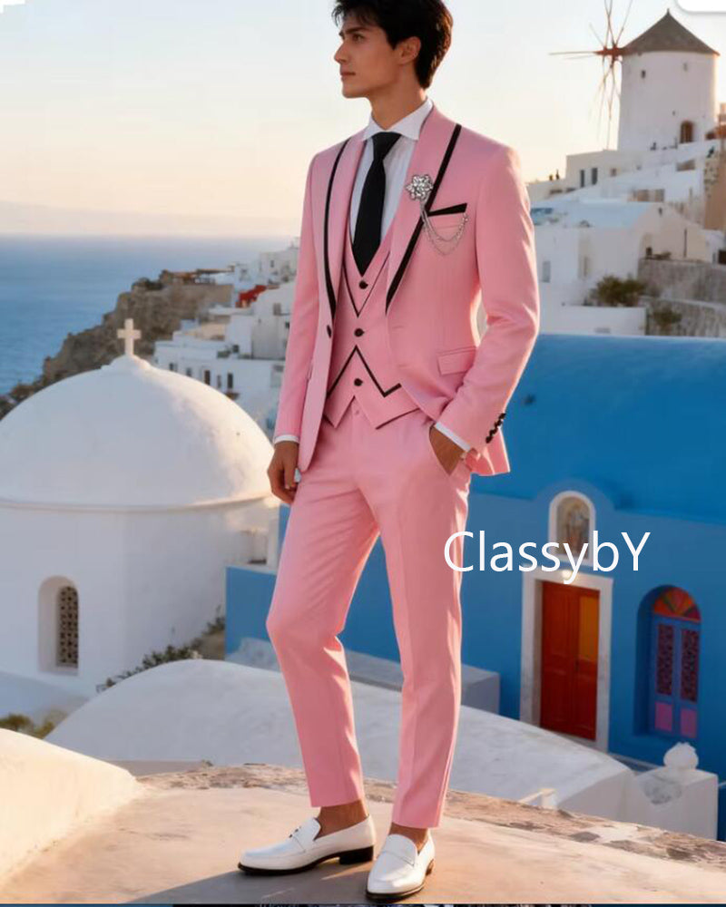 Pink Prom Tuxedo Suits for Men 2026 Coctail Party Wear for Guys Gradua ...
