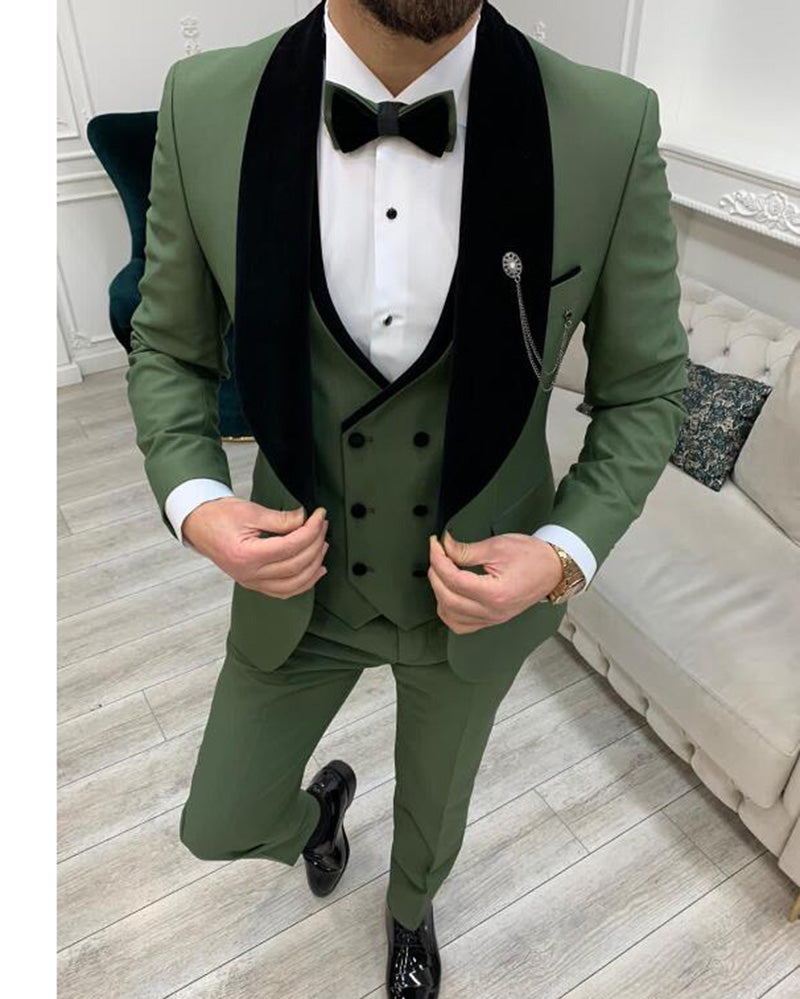 Army Green Wedding Tuxedo ,Prom Tuxedo for Men with Black Shawl Lapel ...
