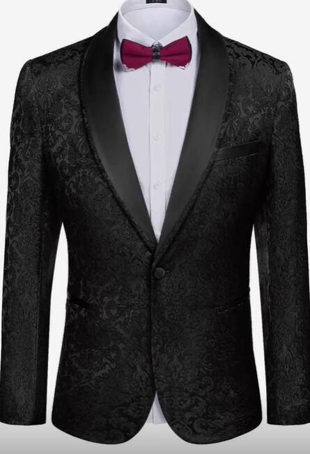 Black Shawl Lapel Paisley Tuxedo For Men 2 Pieces Cb3128 Classbydress