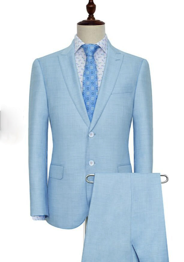 Sleek Light Blue Suits for Men 2 Pieces Summer Wears CS2439 – classbydress