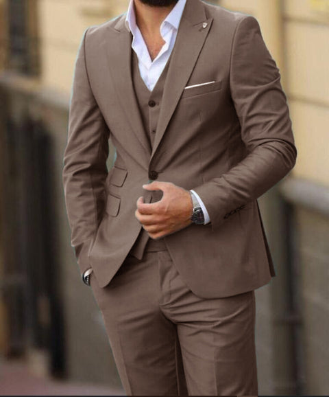 Brown Suits for Men Groomsmen Wedding Suit Outfits CS43203 – classbydress