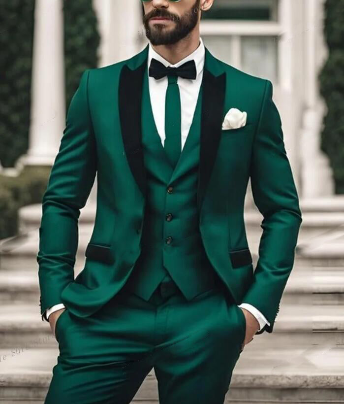 Forest Green Tuxedos for Men Wedding Outfits Peak Lapel CS46121 ...