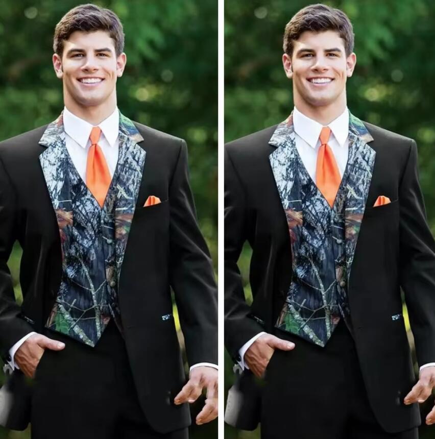 Camo Wedding Tuxedos Camouflage Men Prom Suits ( Jacket+Pant+Vest) CS1 ...