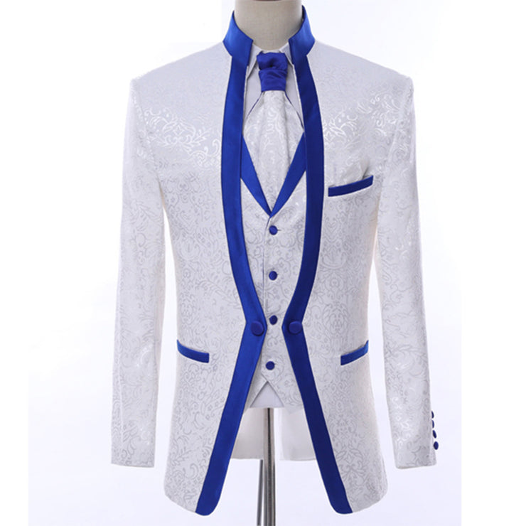 Tailor Made White /Wine Red /Royal Blue Rim Stage Clothing For Men Sui ...