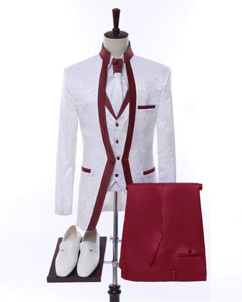 Tailor Made White /Wine Red /Royal Blue Rim Stage Clothing For Men Sui ...