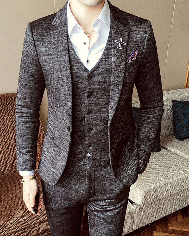 Formal Mens Suits Wedding Groom Costume Slim Fit British Decent Dinner ...