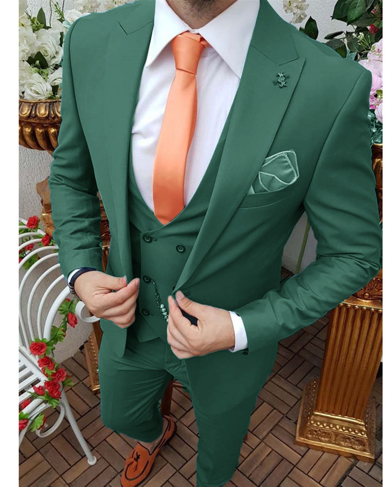 Sleek Tropical Green Suits ,Prom Suits Mens Groom Wedding Suits 3 Piec ...