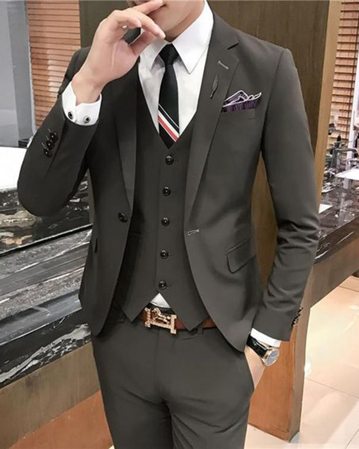 Gray Three Pieces Men Wedding Suits Prom Party Outfit for Man CB654(ja ...